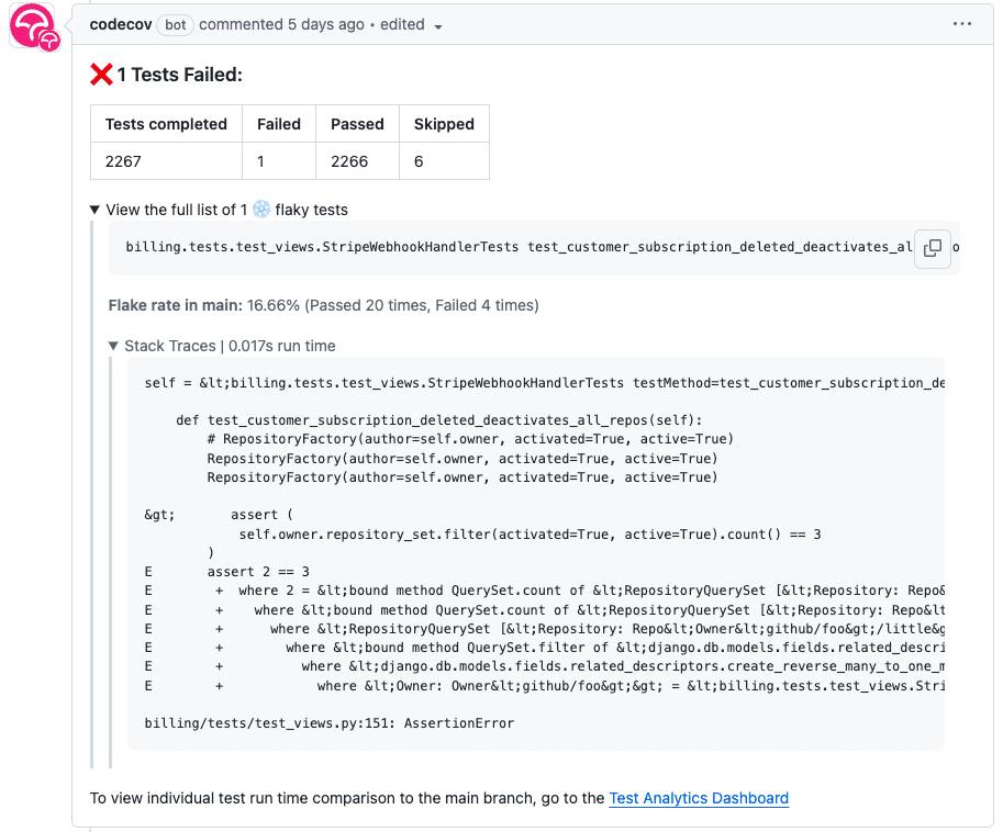 Find failing and flaky tests with Codecov Test Analytics - Codecov